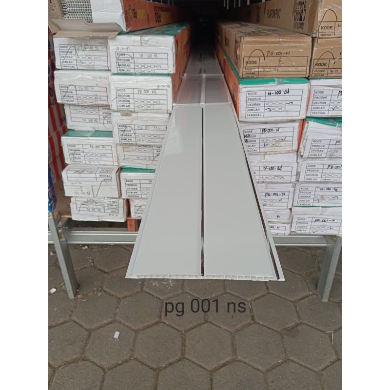 Jual Plafon PVC putih polos nat silver glossy PG001 NS | Shopee Indonesia