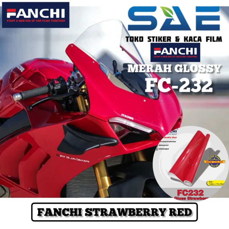 Jual Sticker Fanchi Skotlet Merah Strawberry Super Glossy Scotlet Motor ...