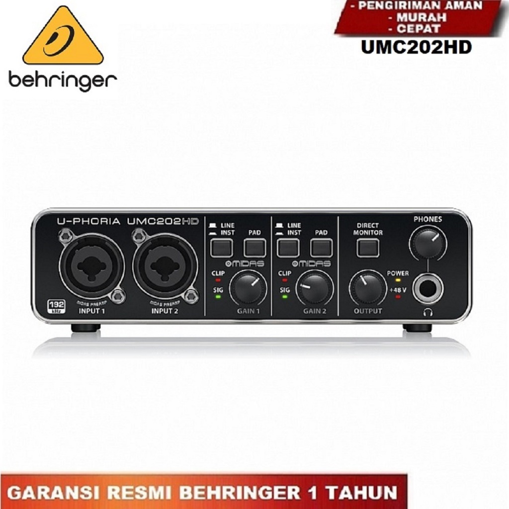 Jual Behringer UMC202HD / UMC 202 HD Soundcard with MIDAS Preamp ...