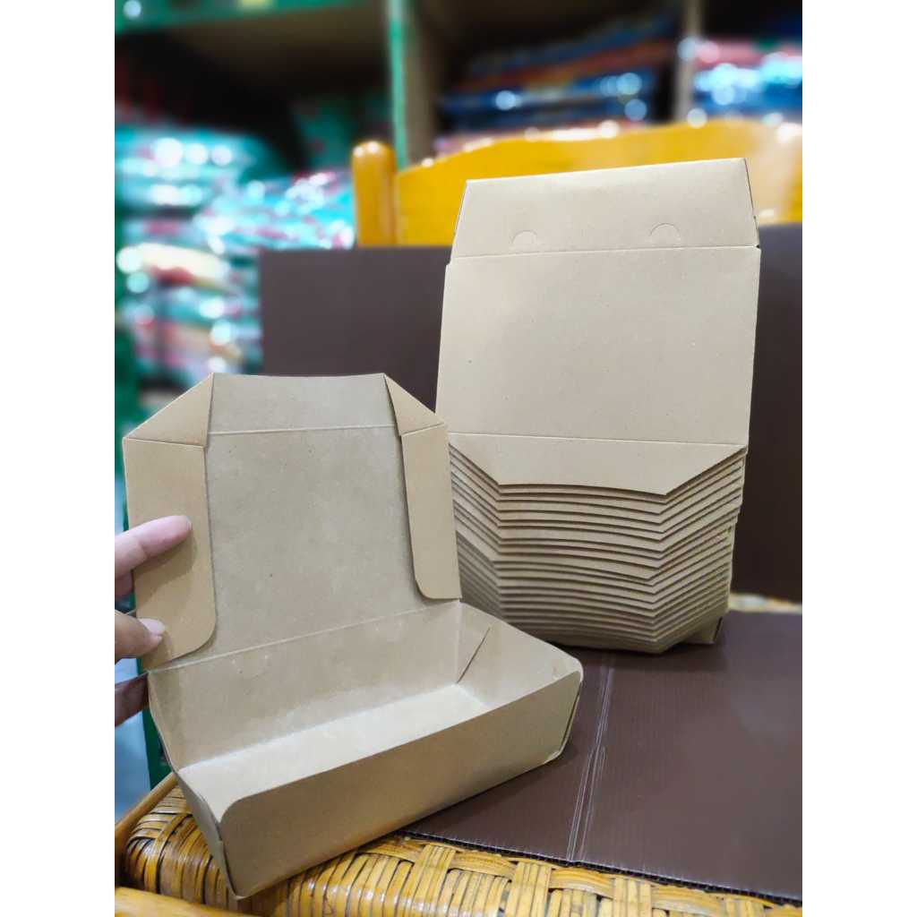 Jual Lunch Box Size M SUDAH LIPAT Kotak Makan Kertas Brown Paper Box ...