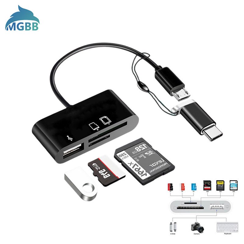 Jual MGBB Card Reader 3 in 1 OTG Type-C Micro SD/TF Flash Drive Card ...