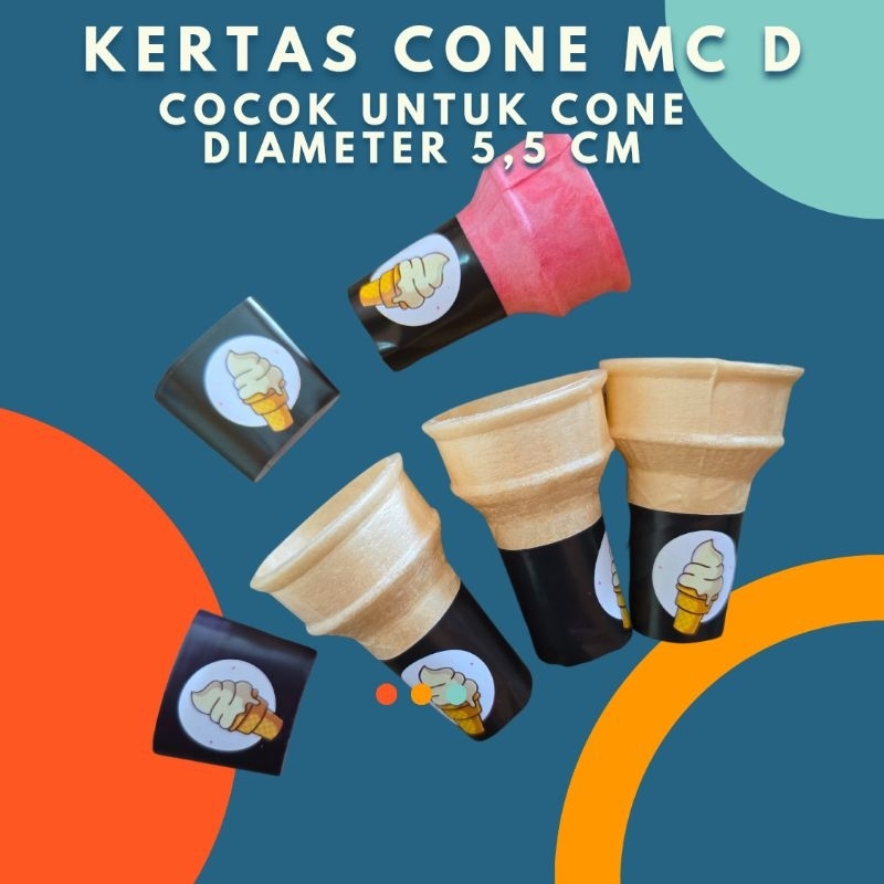 Jual kertas pegangan waffle cone harga per 100 pcs | Shopee Indonesia