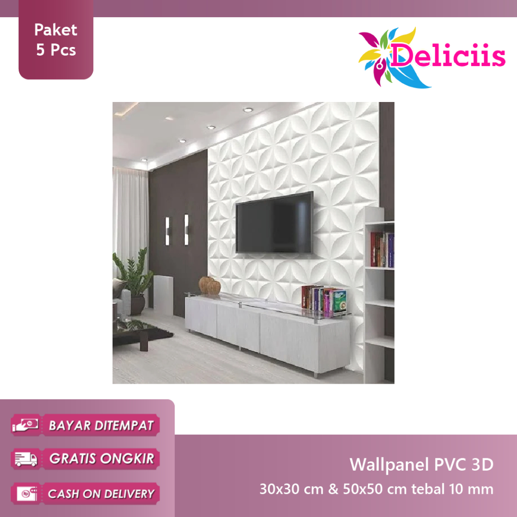 Jual 5 LEMBAR Wallpanel PVC / Wall Panel PVC 3D / Wallpaper Dinding ...