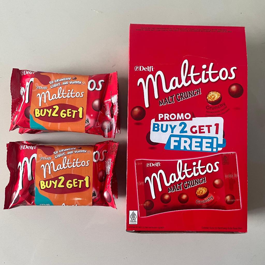 Jual MALTITOS MALT CRUNCH 28 GRAM BUY 2 GET 1 (1 BUNDLE) COKLAT DELFI ...