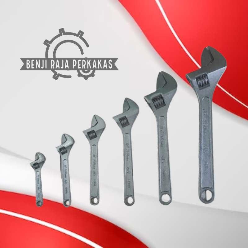 Jual KUNCI INGGRIS Adjustable Wrench ATS ukuran 6" 8" 10" 12" 15" 18 ...