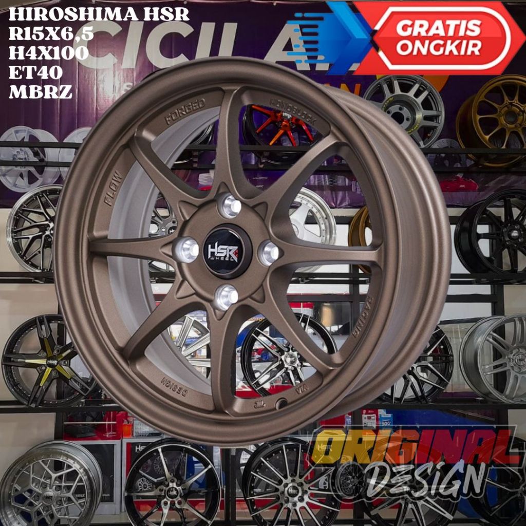 Jual Velg Mobil Ring 15 HSR HIROSHIMA R15 LEBAR 6,5 BAUT 4 PCD 4X100 ET40 BRONZE | Shopee Indonesia