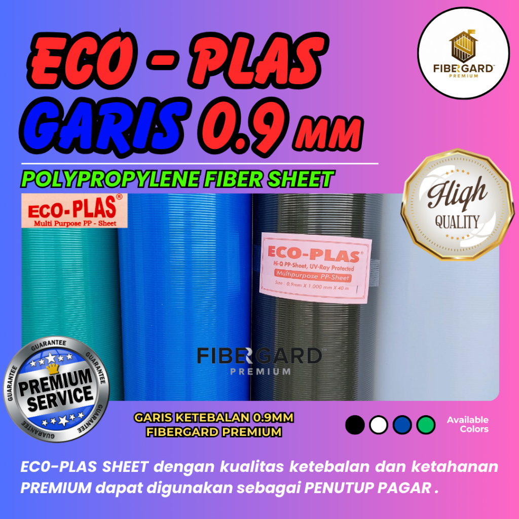 Jual [Per ½m] Fiber Penutup Pagar GARIS ECO-PLAS 0.9mm Premium High ...