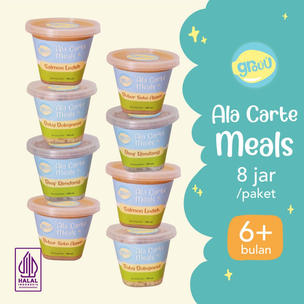 Jual Grouu - Bubur Bayi MPASI - Ala Carte Meal 8 Jar - Makanan Bayi ...