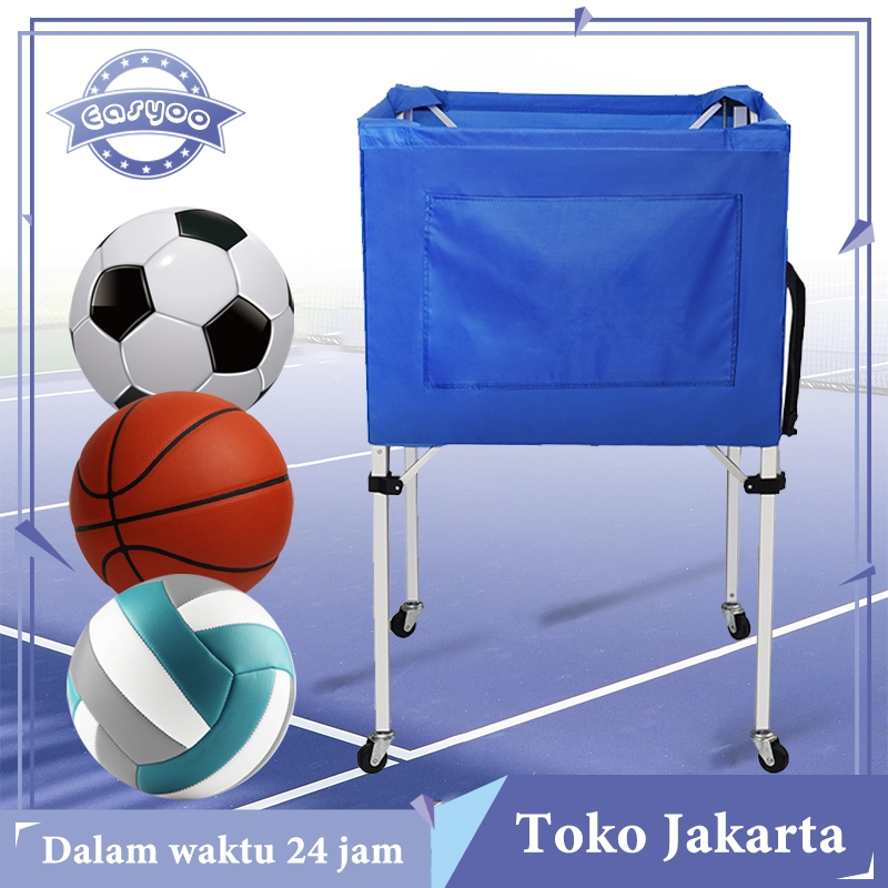 Jual Keranjang Bola Voli Lipat Dan Bola Futsal Portable Ball Cart ...