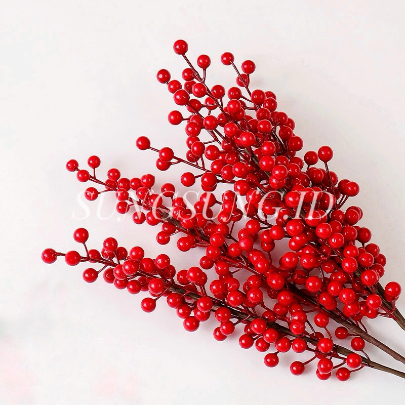 Jual Artificial Holy Flower / Bunga Cherry / Red Bean / Hiasan Imlek ...