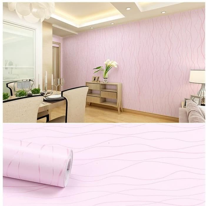 Jual Wallpaper Dinding Motif Wave Pink Ukuran 8 Meter x 45 CM | Shopee ...