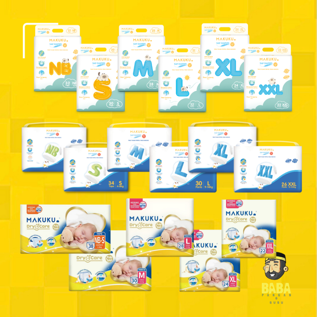 Jual Makuku SAP Diapers Slim Care/Comfort Fit/ Dry Care NB/S/M/L/XL/XXL | Shopee Indonesia