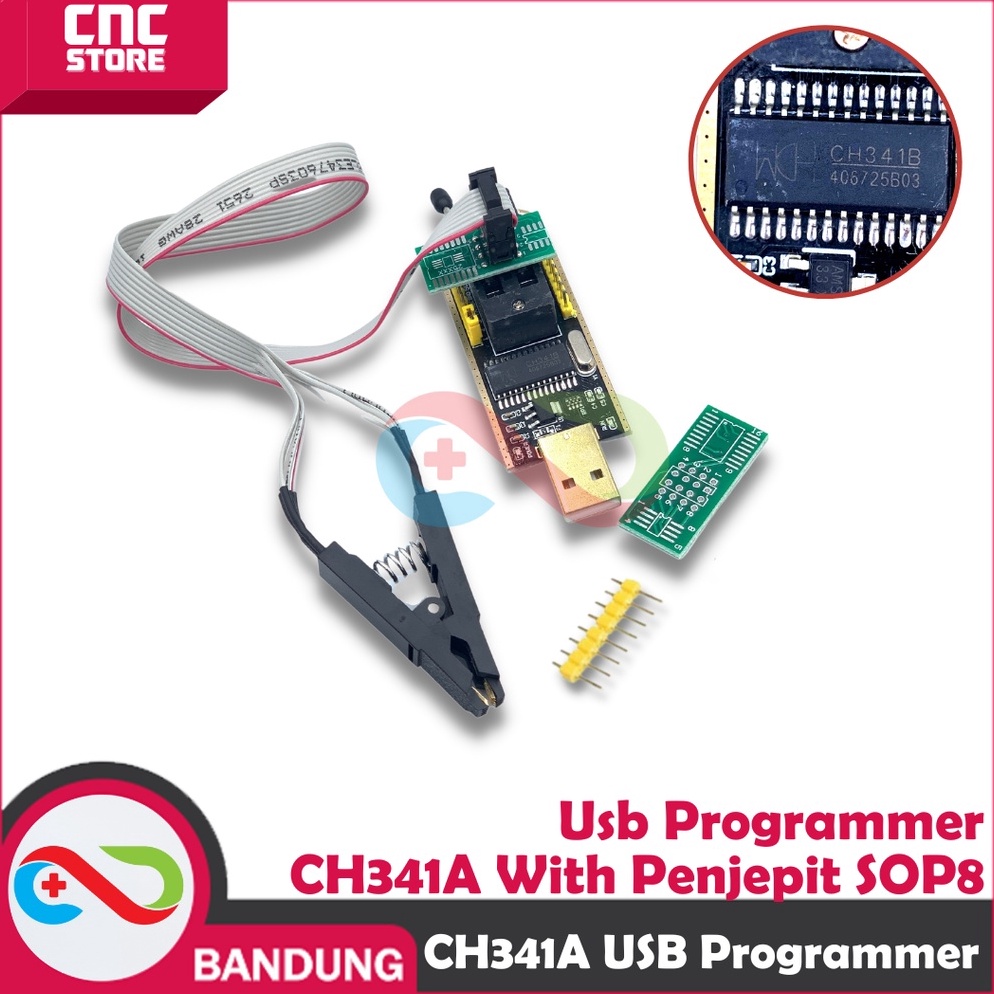 Jual ern USB PROGRAMMER IC EEPROM CH341A PLUS PENJEPIT SOP8 FLASH BIOS ...