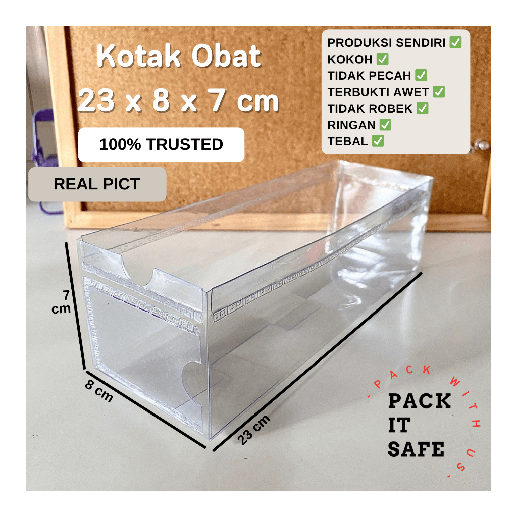 Jual [25 pcs] Kotak Obat Mika Apotek Ukuran 23 x 8 x 7 cm | Kotak Box ...
