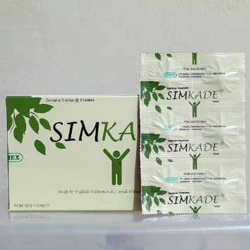 Jual Simkade Box 30 Tablet - Vitamin K2 90 mcg & D3 400 IU - Suplemen ...