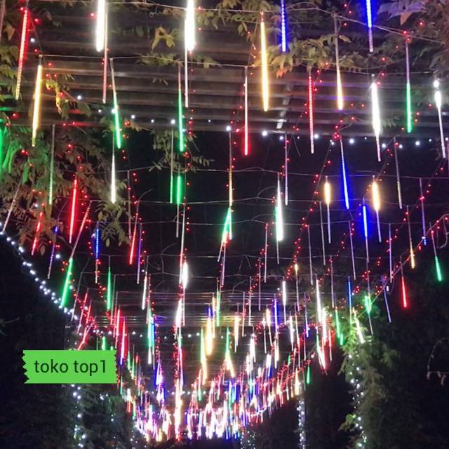 Jual lampu meteor led /50cm /jatuh rain snow taman hias meteor/lampu ...