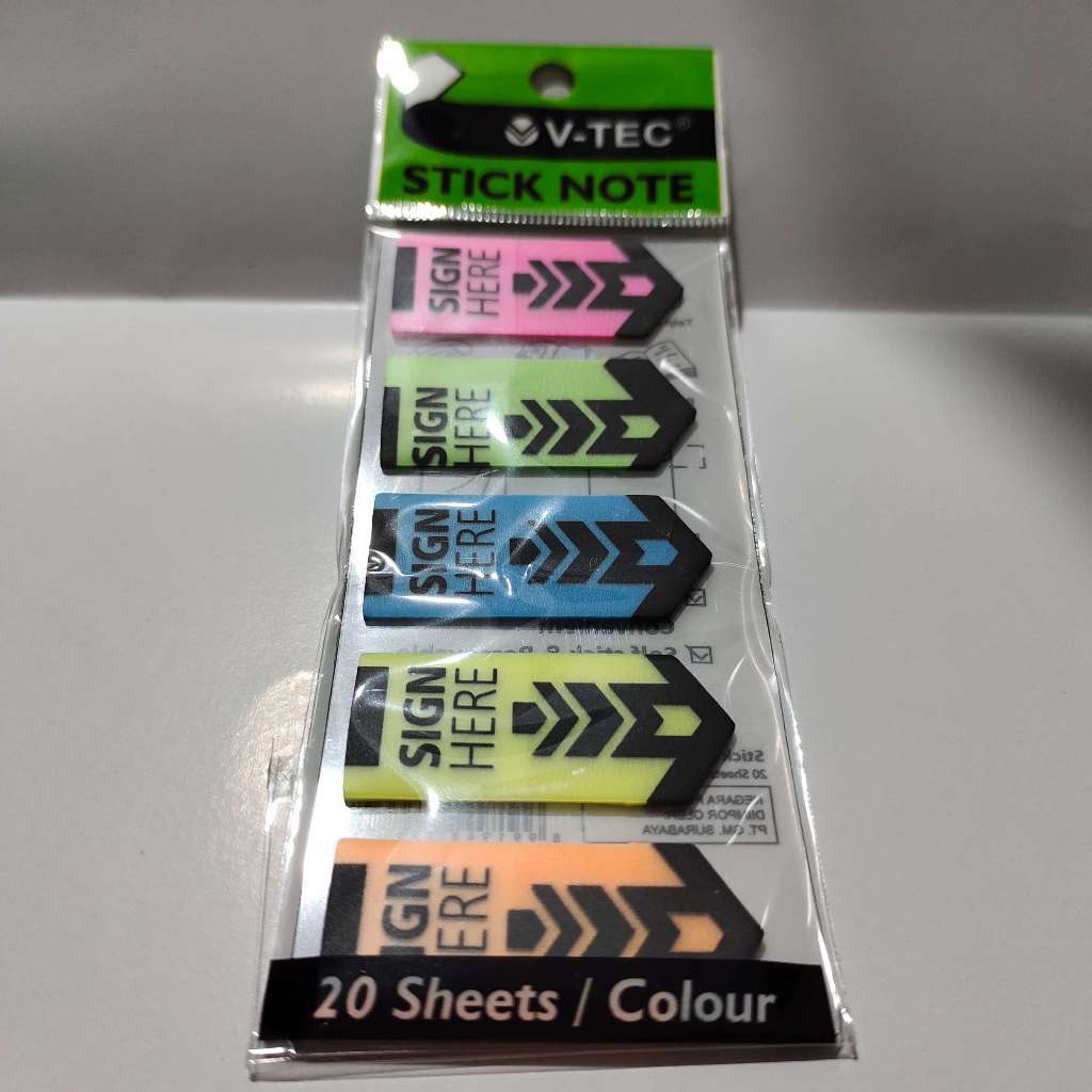 Jual sign here besar plastik, sign here v-tec besar, sign here warna ...