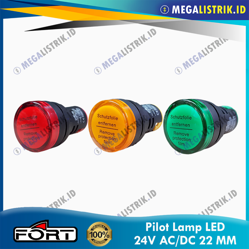 Jual FORT PILOT LAMP LED 22MM 24V AC/DC / LAMPU KONTROL PANEL LED 22 MM ...