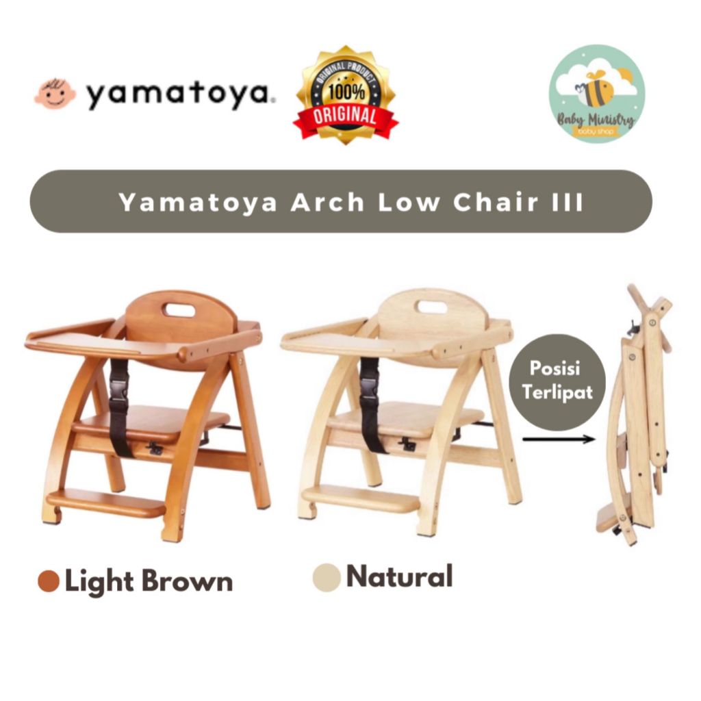 Jual Yamatoya Arch Low Chair III PROMO !!! Kursi Makan Bayi / light brown / booster chair ...