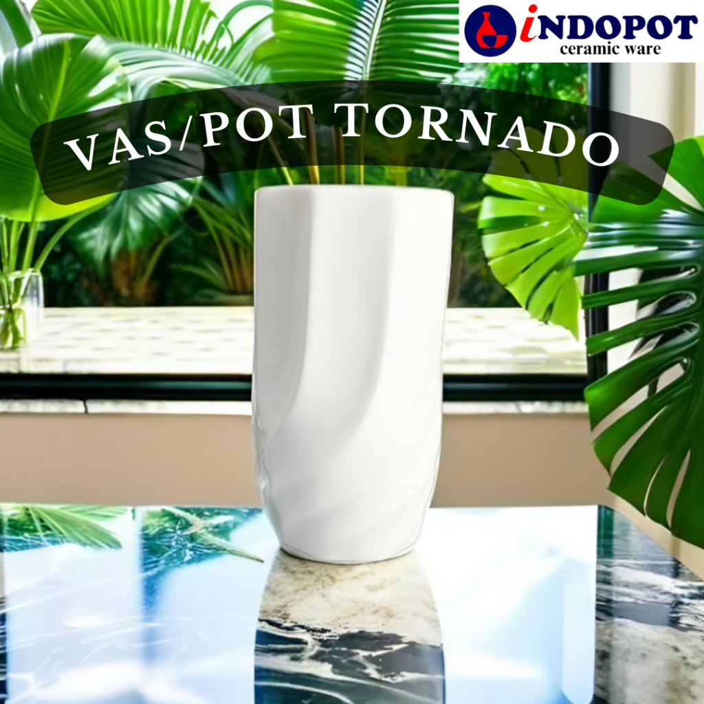Jual Vas Pot Keramik Model Tornado bisa untuk dekorasi rumah berbagai ...