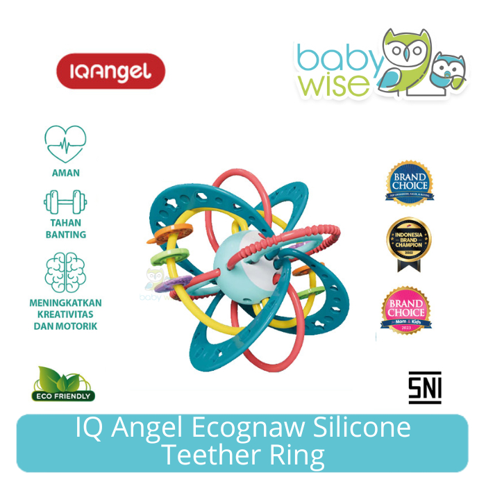 Jual IQ Angel Ecognaw Silicone Teether Ring - Mainan Gigitan Bayi ...