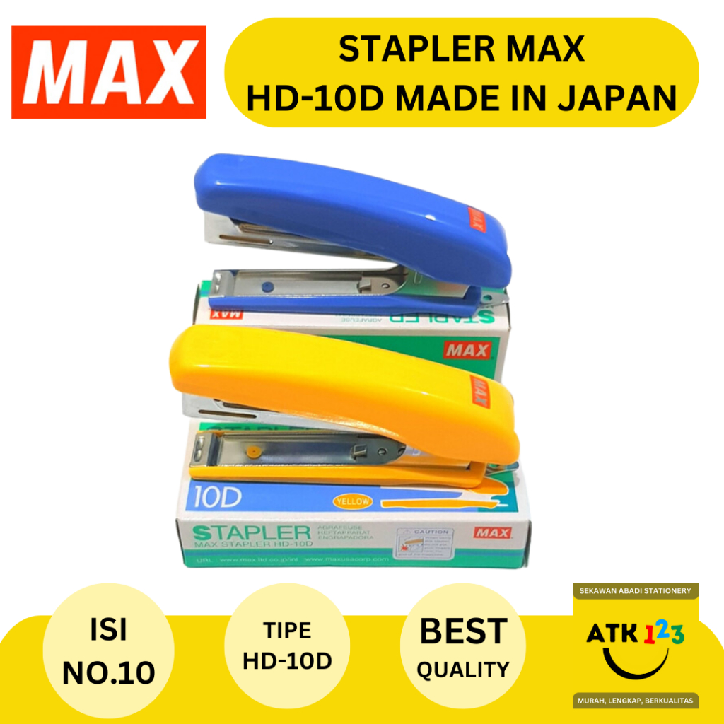 Jual Stapler / Staples / Jepretan Merk Max HD-10D Isi No. 10 | Shopee ...