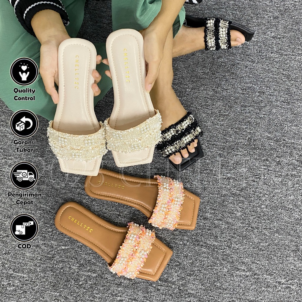 Jual CHELLTIC Sandal Wanita Kekinian Terbaru|Sendal Teplek Casual Tali ...