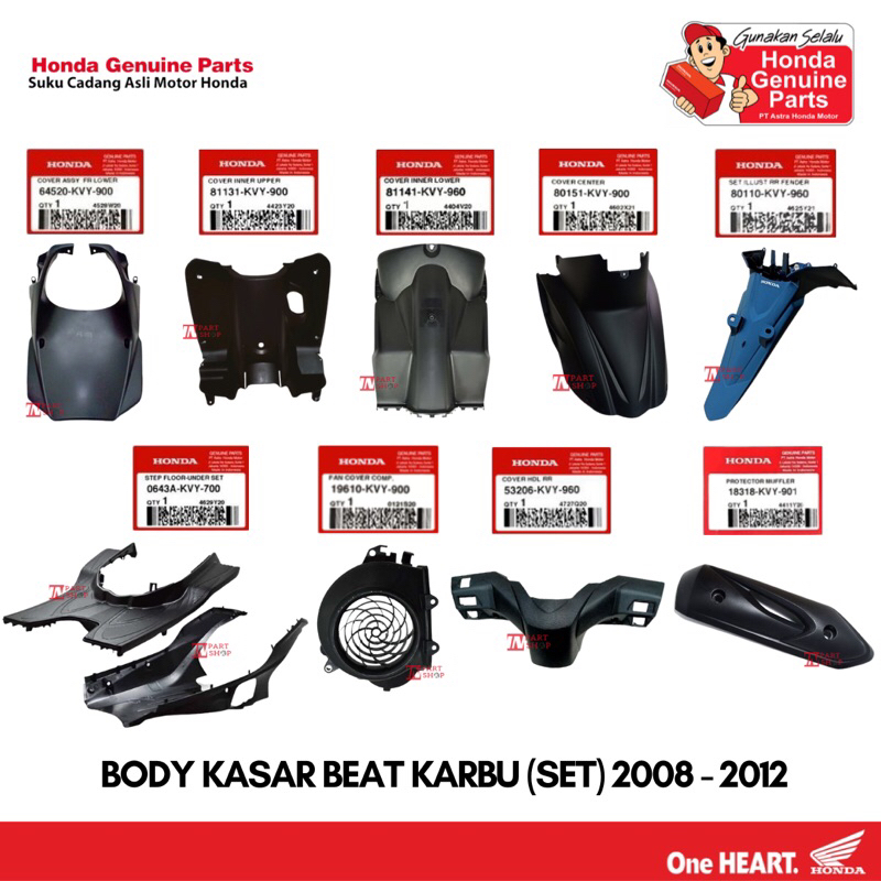 Jual Paket Cover Body Kasar Set (10 item) Original - BeAT Karbu (KVY ...