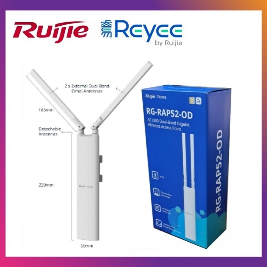 Jual RUIJIE RG-RAP52-OD Reyee Wi-Fi 5 AC1300 Dual-Band Outdoor Access ...