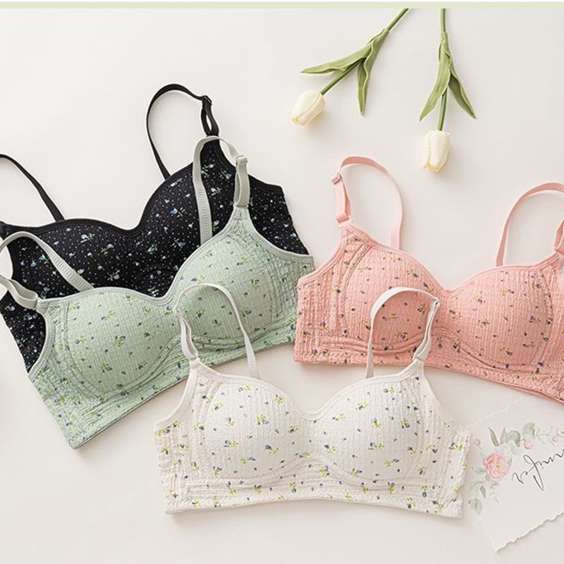 Jual Bra BH Push Up Motif Bunga Biru Comfort Pakaian Dalam Olahraga ...