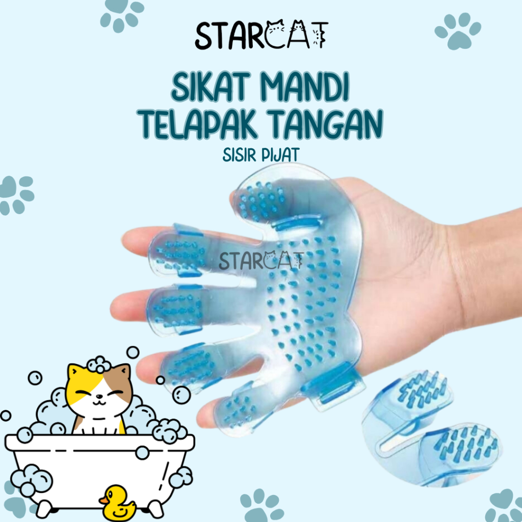 Jual SC Sikat Mandi Kucing Telapak Tangan Silikon Sisir Pijat Bulu ...