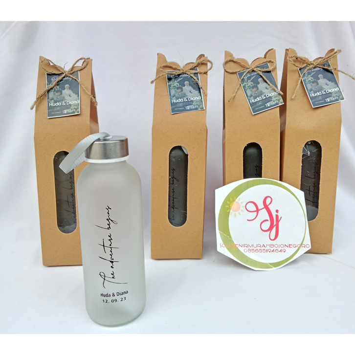 Jual botol kaca doff kemas box free sablon | Shopee Indonesia