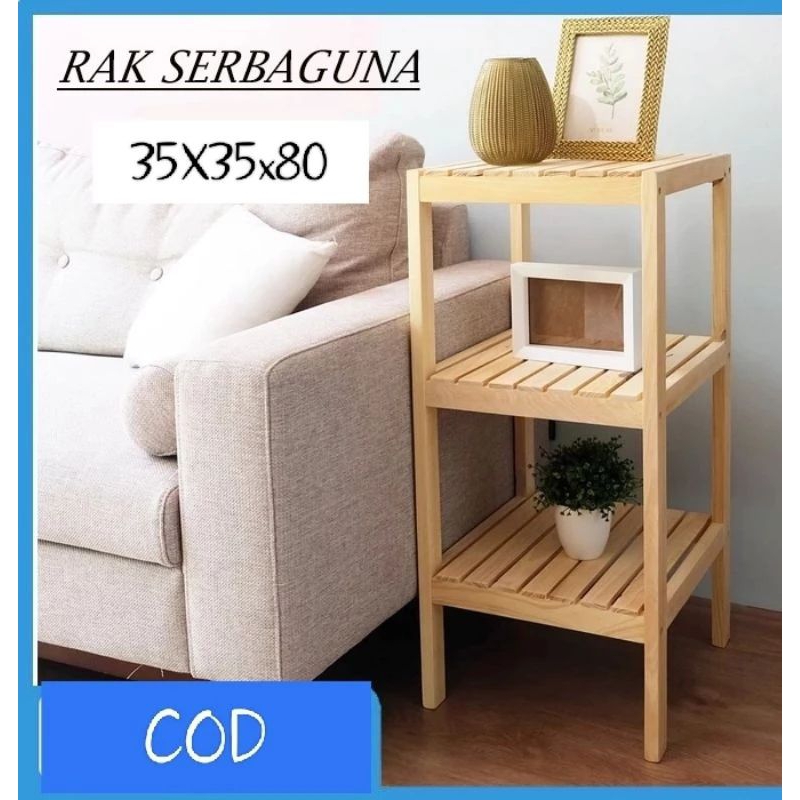 Jual wooden shelf 3 tingkat / Rak Kayu / Rak Serbaguna / Rak Anak / Rak ...