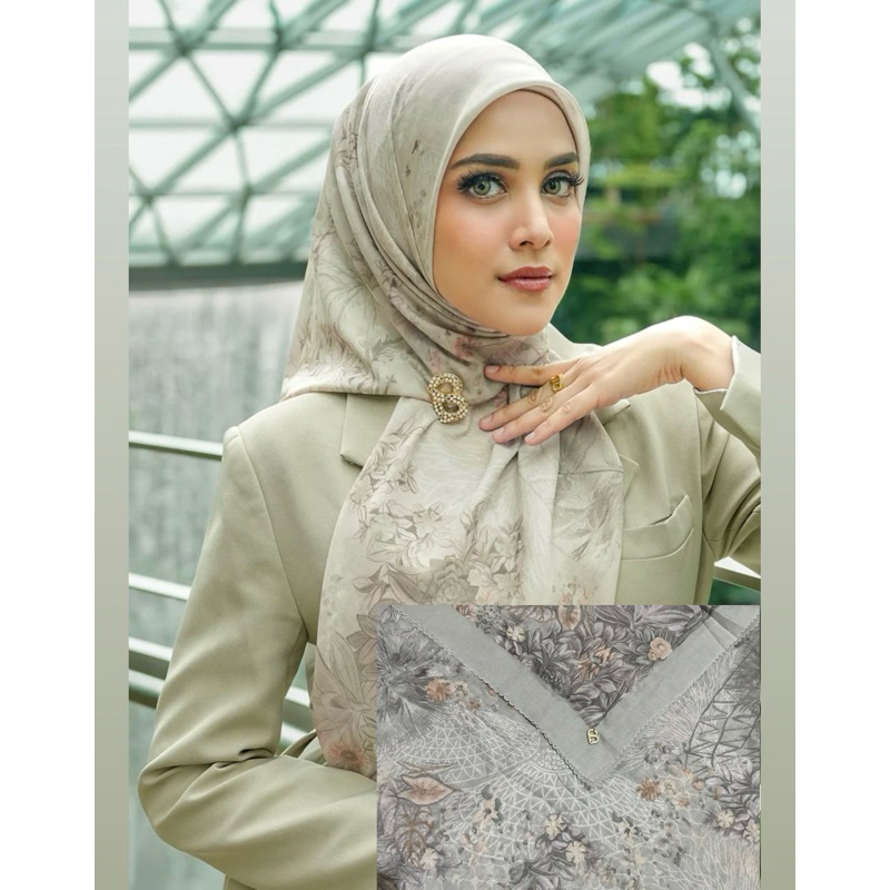 Jual jilbab segiempat hijab segi empat motif Voal buttonscarves | Shopee Indonesia