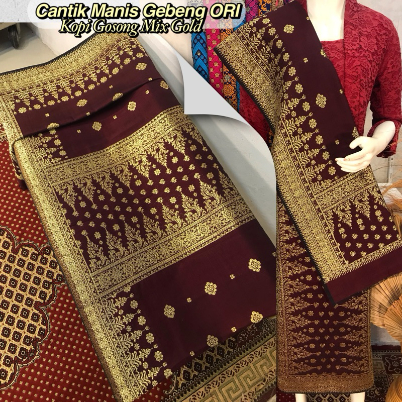 Jual SONGKET CANTIK MANIS GEBENG ORI MAROON KOPI GOSONG- ILHAM SONGKET ...