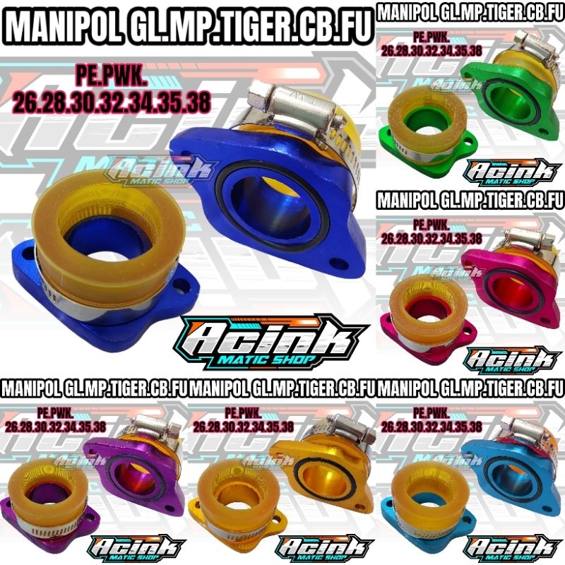 Jual Manipol intake karet teflon karbu pe pwk ukuran 26/28/30/32/34/35 pnp GL MP Tiger keluarga ...