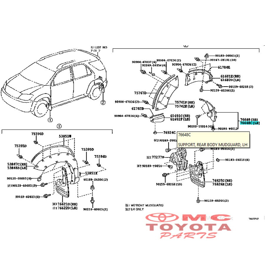 Jual Liner Fender Spakbor Belakang Kiri Fortuner 76648-0K120 | Shopee ...