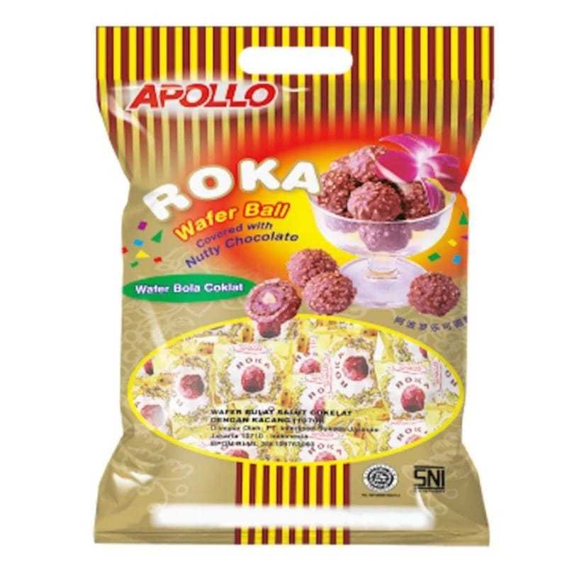 Jual NARAYA APOLLO ROKA WAFER BALL 50pcs / BOLA WAFER COKLAT / SNACK ...
