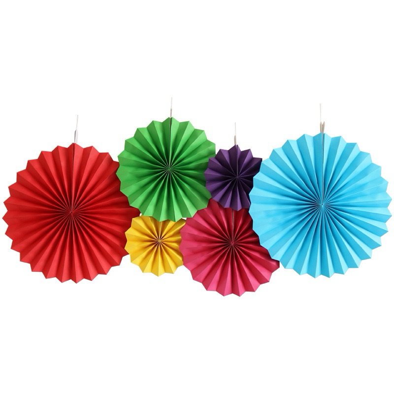 Jual PREMIUM DEKORASI PAPER FAN SET 6pc PAPERFAN BULAT KIPAS FLOWER ...