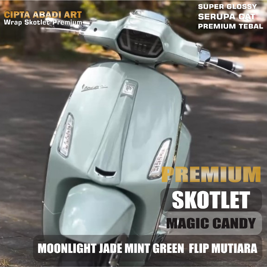 Jual STIKER SKOTLET MOTOR MINT GREEN FLIP MUTIARA PREMIUM SUPER GLOSSY ...