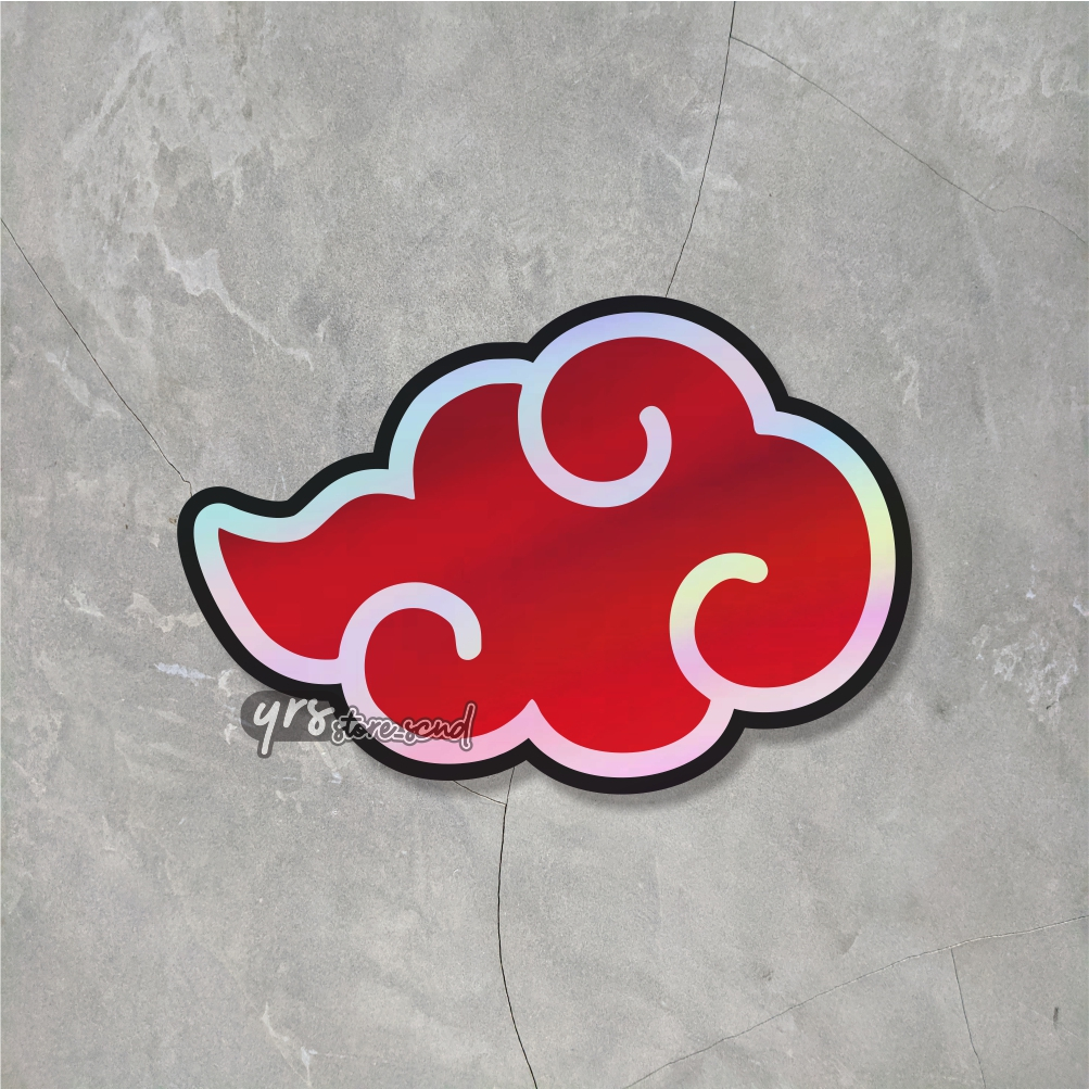 Jual Sticker Anime Hologram Logo Awan Akatsuki Sticker case hp laptop ...