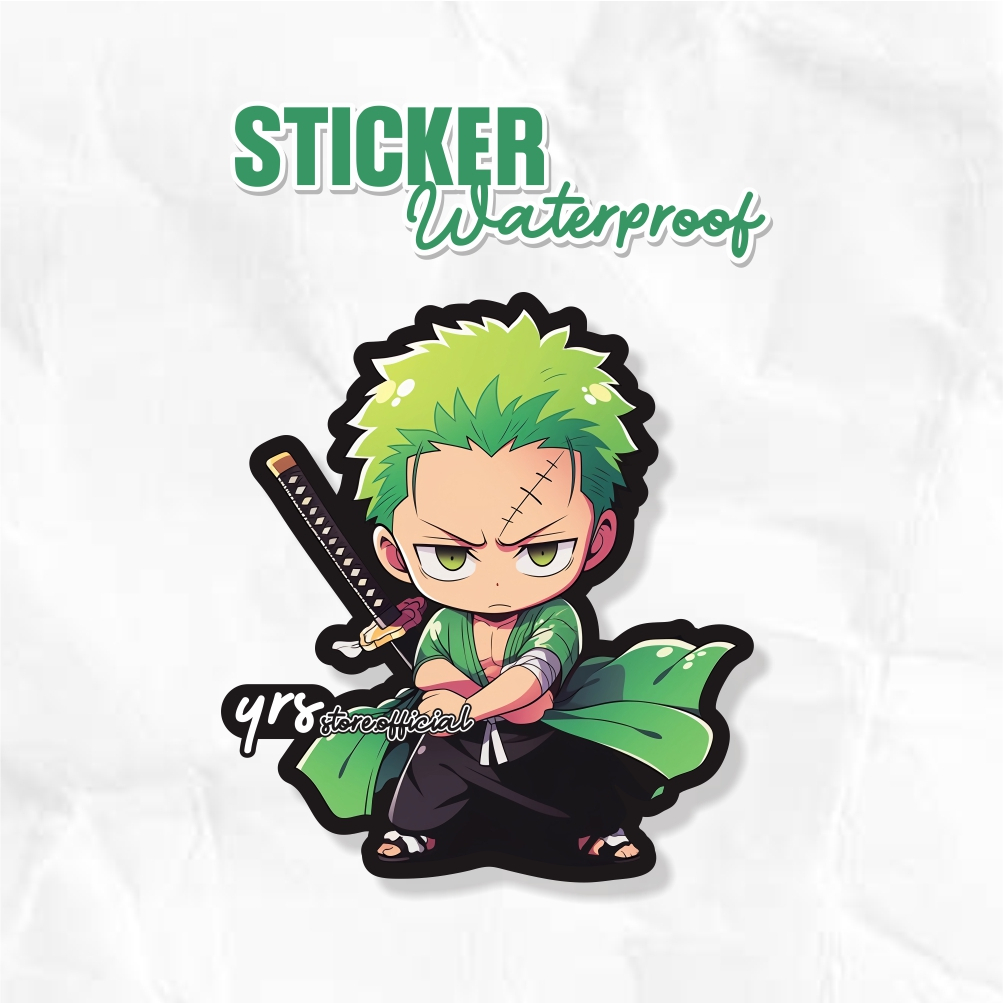 Jual Sticker Anime One Piece Roronoa Zoro / Sticker Anime Waterproof ...