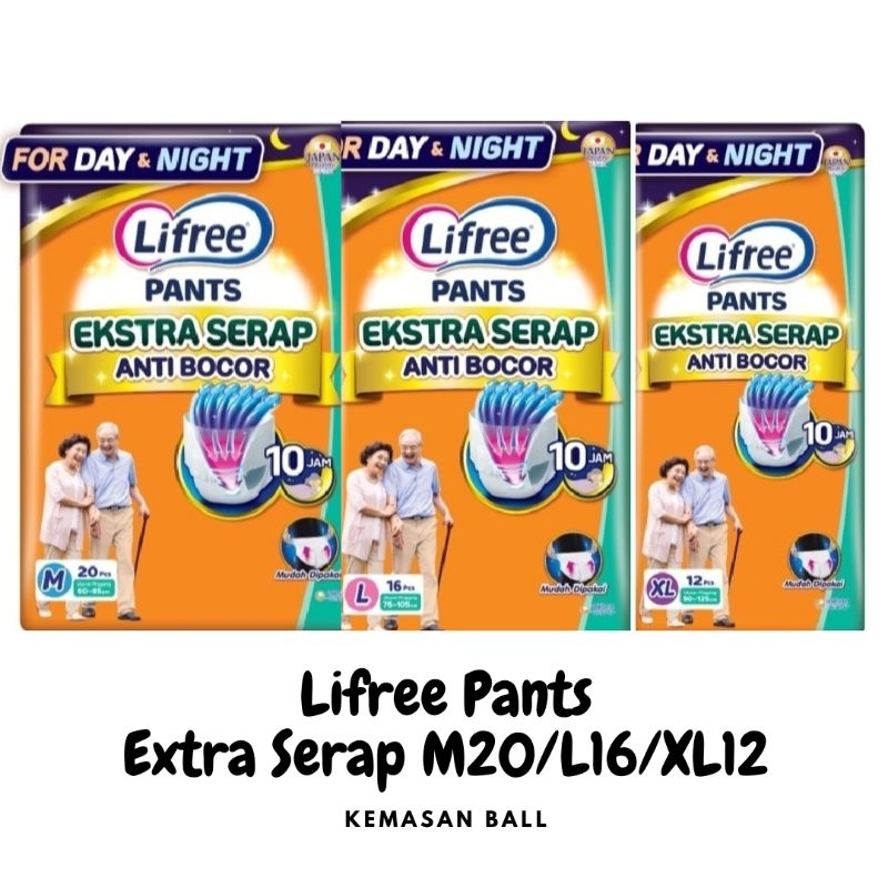 Jual LIFREE POPOK CELANA DEWASA LANSIA / LIFREE PANTS EXTRA SERAP M20/L16/XL12 | Shopee Indonesia