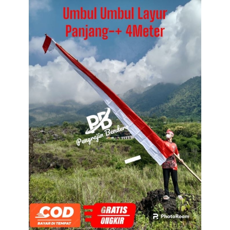 Jual Bendera Umbul Umbul Layur Merah Putih 4 Meter 20 PCS | Shopee Indonesia