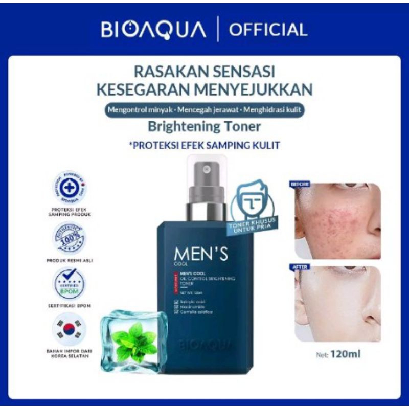 Jual Bioaqua Mens Oil Control Brightening Toner 120ml | Shopee Indonesia