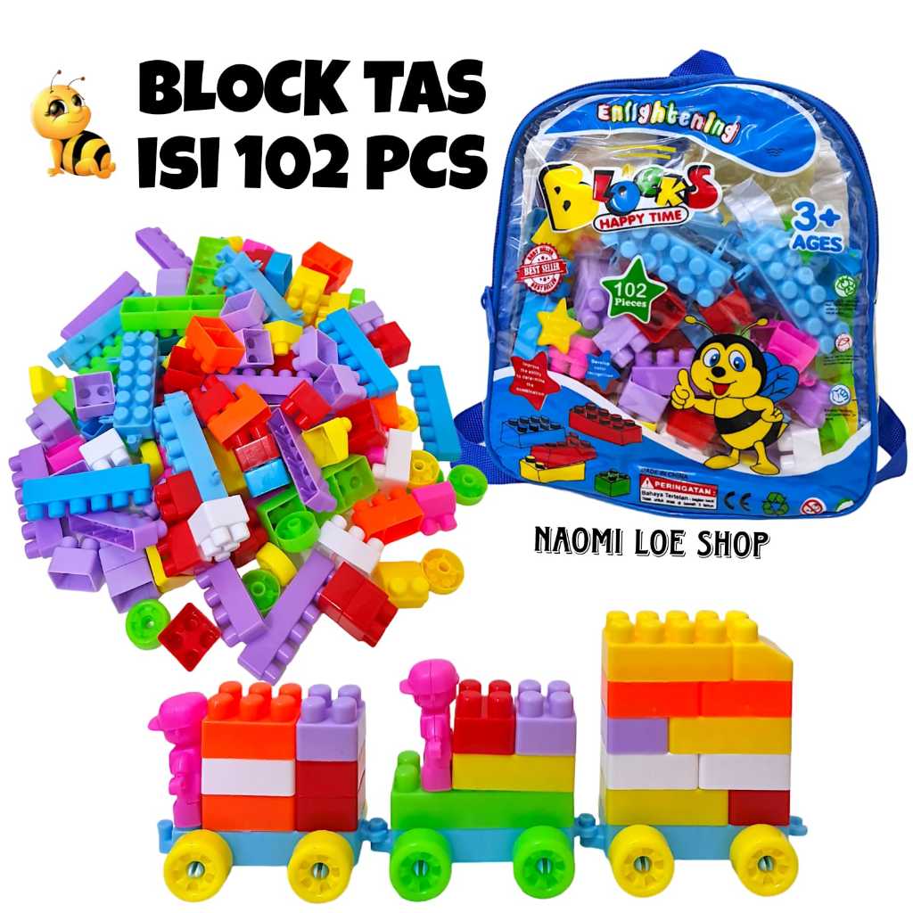 Jual blok TAS LEBAH 102pcs MAINAN BLOCKS HAPPY TIME / block lebah ...