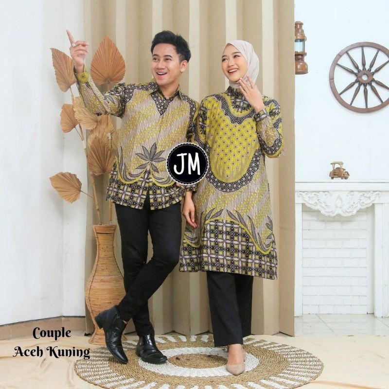 Jual Sarimbit Batik Motif Aceh Kuning | Batik Couple Kekinian By JM ...