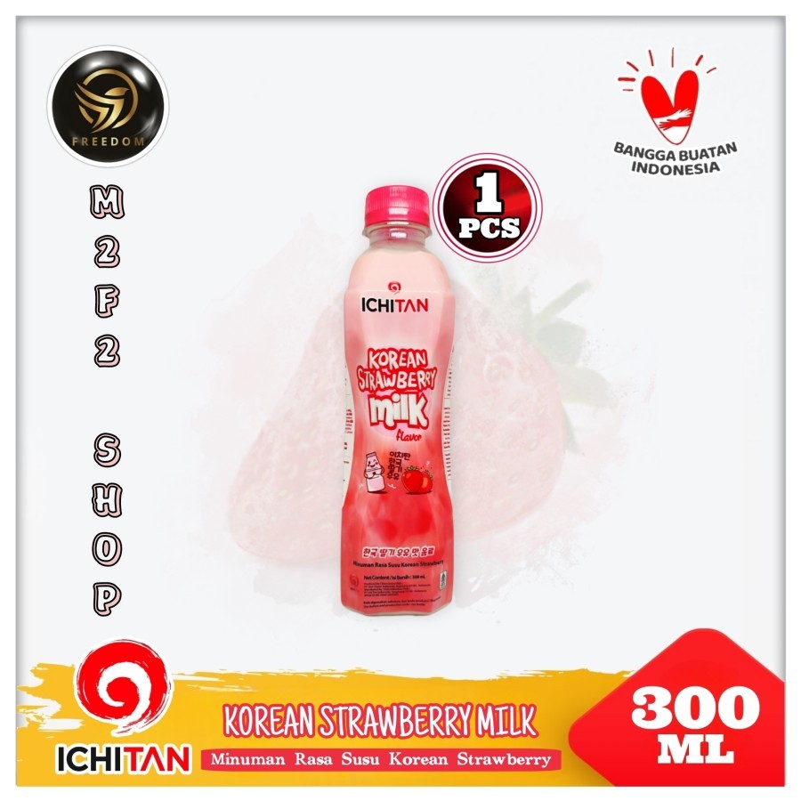 Jual Ichitan Korean Strawberry Flavored Milk | Stroberi Susu Botol Pet - 300 ml (Kemasan Satuan ...