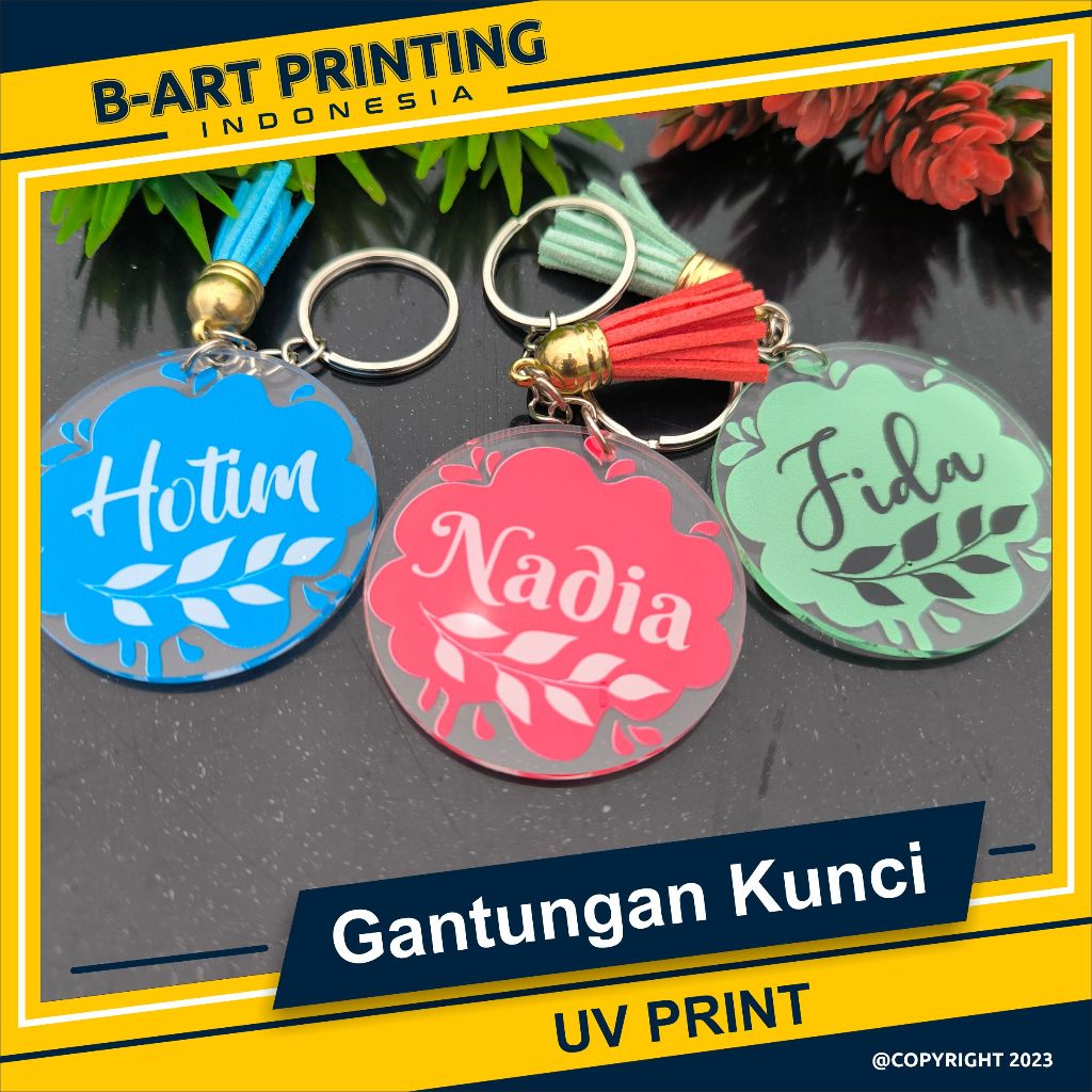 Jual UV Print Gantungan Kunci Akrilik Lettering Custom (acrylic ...