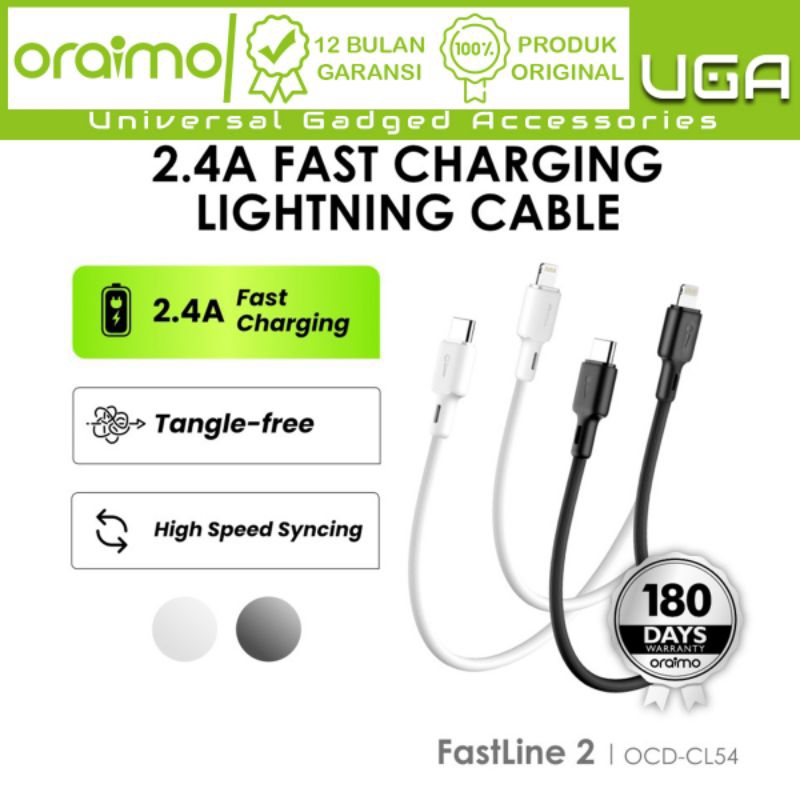 Jual Kabel Data Oraimo Data Cable Fastline 2 Type-C to Lightning 1M OCD ...